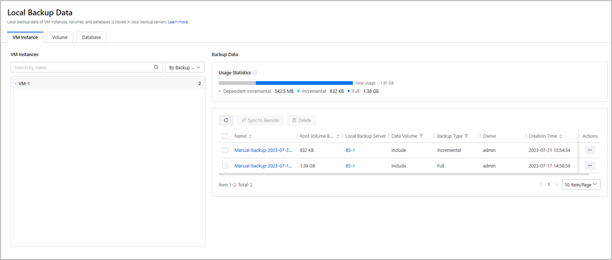 Local Backup Data - Backup Service Tutorial - ZStack Cloud Advanced Features - ZStack Cloud ...