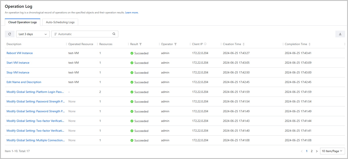 Message Log - Platform O&M - ZStack Cloud User Guide - ZStack Cloud Product Manuals - ZStack ...