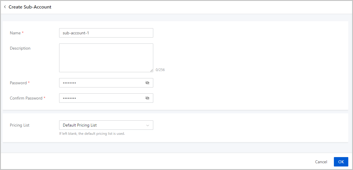 Sub-Account Setting - Settings - ZStack Cloud User Guide - ZStack Cloud Product Manuals - ZStack ...