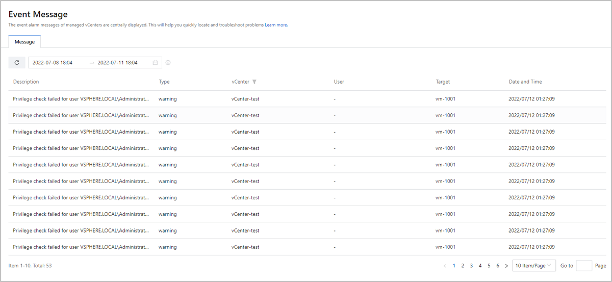 vCenter Event Message - vCenter Management Tutorial - ZStack Cloud Advanced Features - ZStack ...